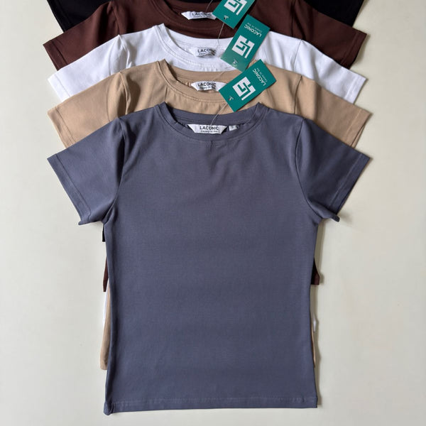 Basic Long Line Half Sleeve Fitted Top – Laconic Fashion, Nepal